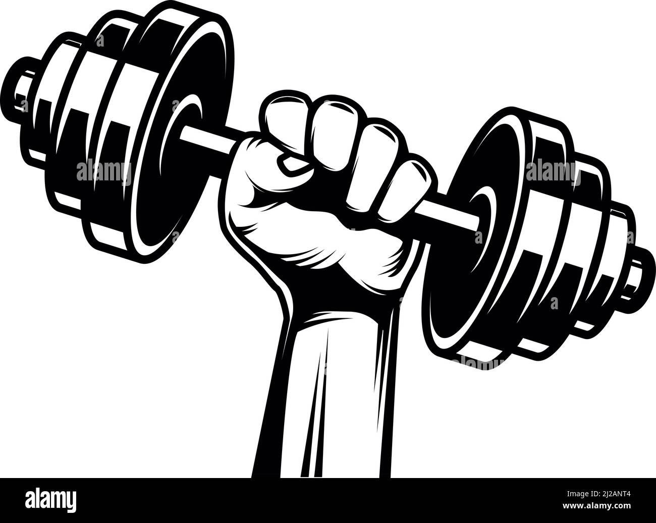 Hand weight illustration Black and White Stock Photos & Images - Alamy