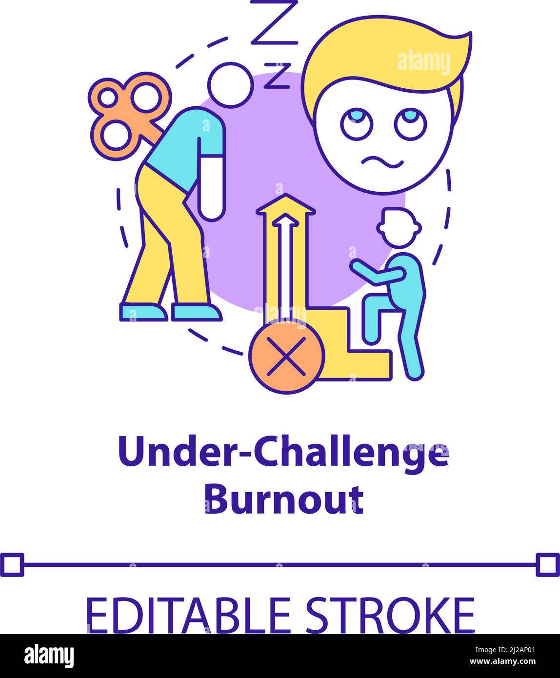 Under challenge burnout concept icon Stock Vector Image & Art - Alamy