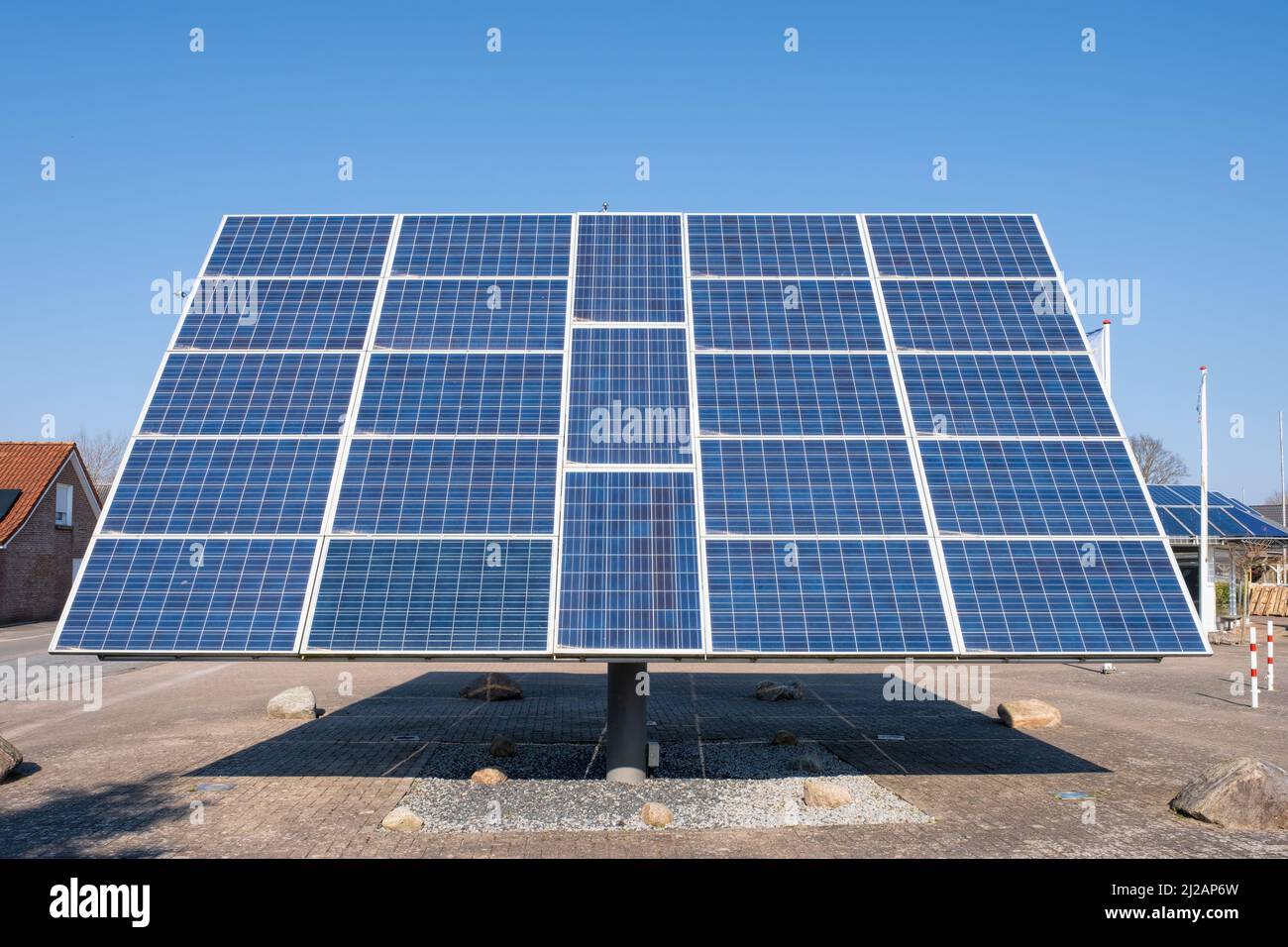 Solar panel, battery renewable energy on sky background Stock Photo - Alamy