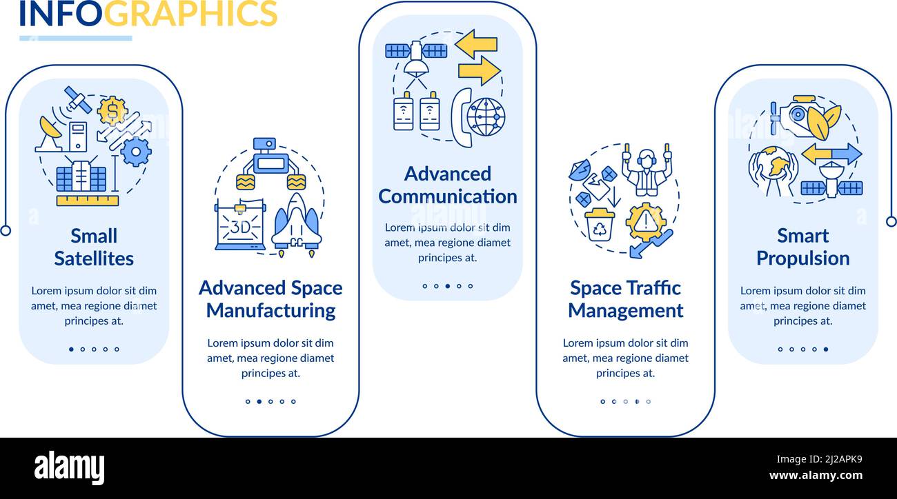 Spacetech trends rectangle infographic template Stock Vector Image ...