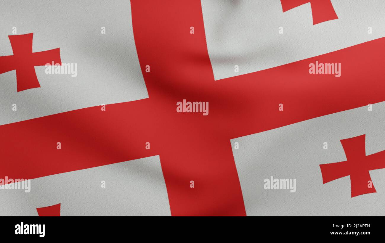 National flag of Georgia waving 3D Render, Republic of Georgia flag ...
