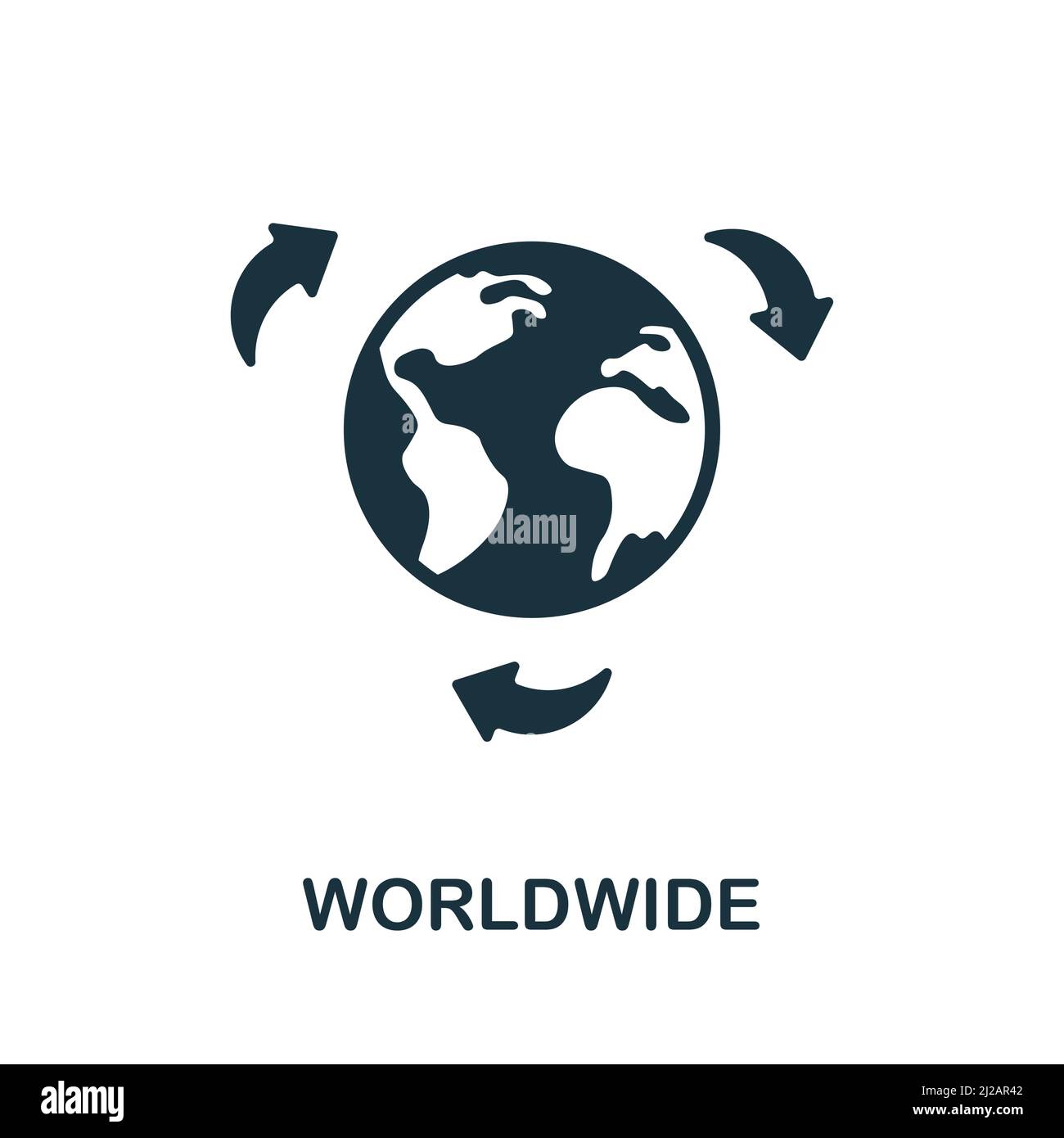 Worldwide icon. Monochrome simple Worldwide icon for templates, web ...