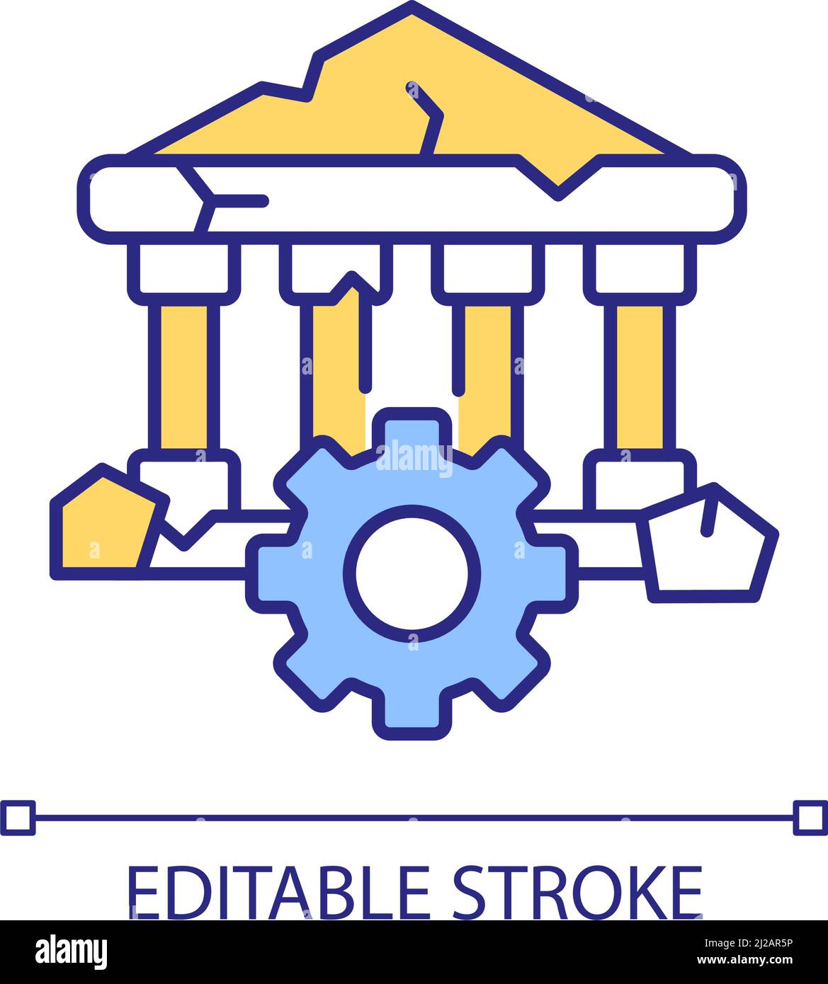 Restore ancient architecture technology RGB color icon Stock Vector ...