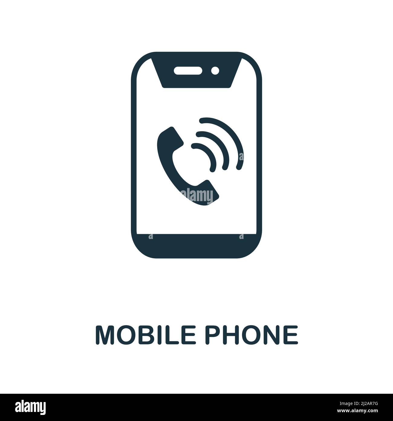 Mobile Phone icon. Monochrome simple Mobile Phone icon for templates ...