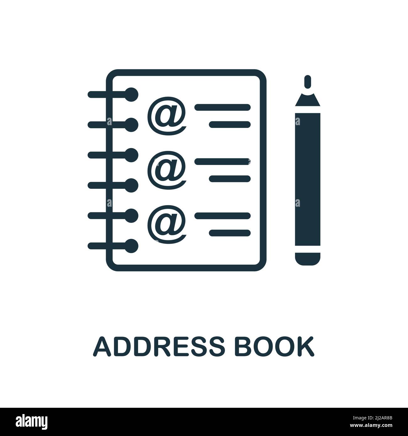 Address Book icon. Monochrome simple Address Book icon for templates ...