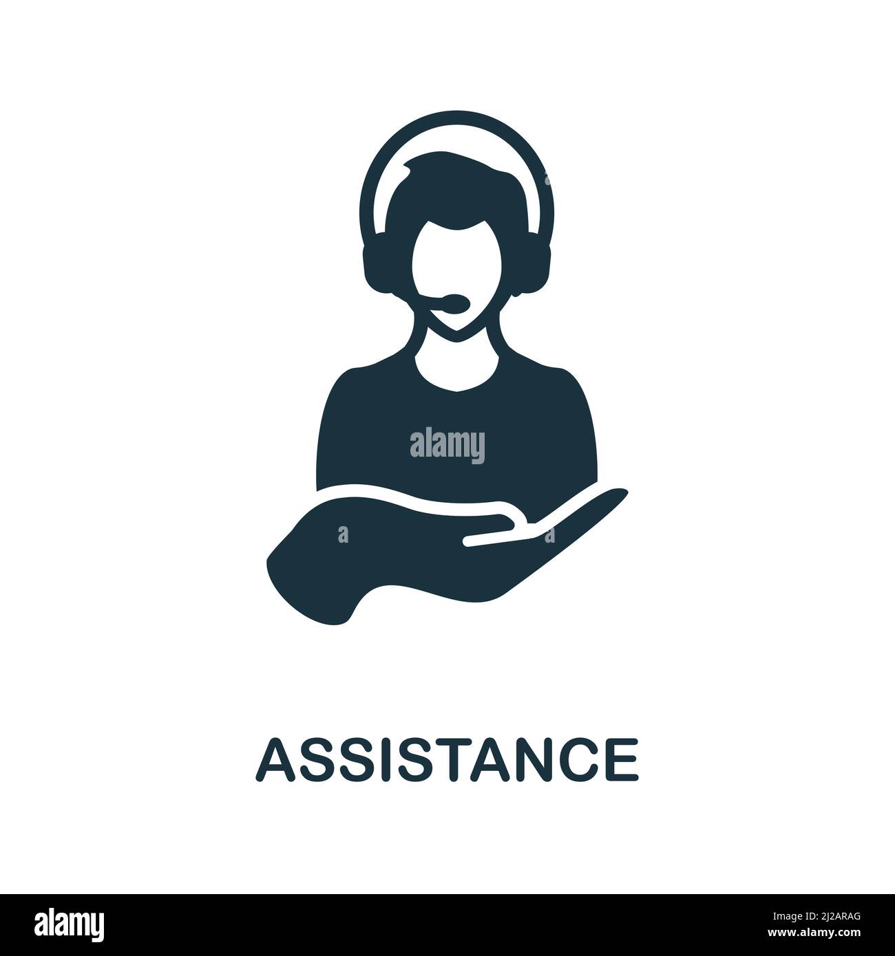 Assistance icon. Monochrome simple Assistance icon for templates, web ...