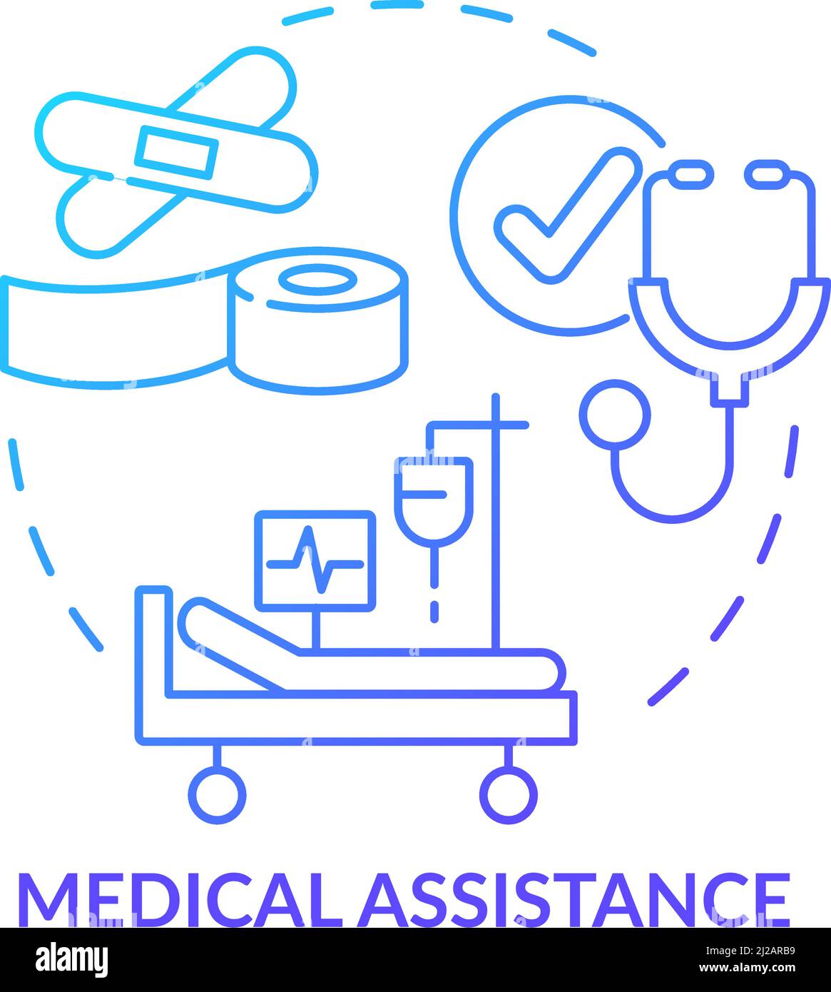 Medical assistance blue gradient concept icon Stock Vector Image & Art ...