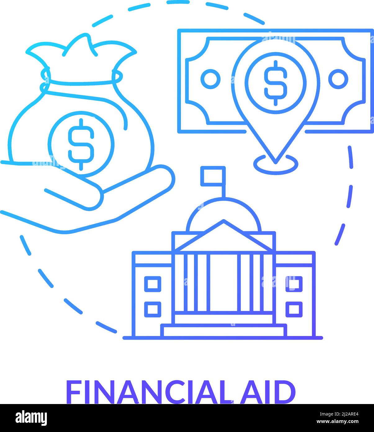 Financial aid blue gradient concept icon Stock Vector Image & Art - Alamy