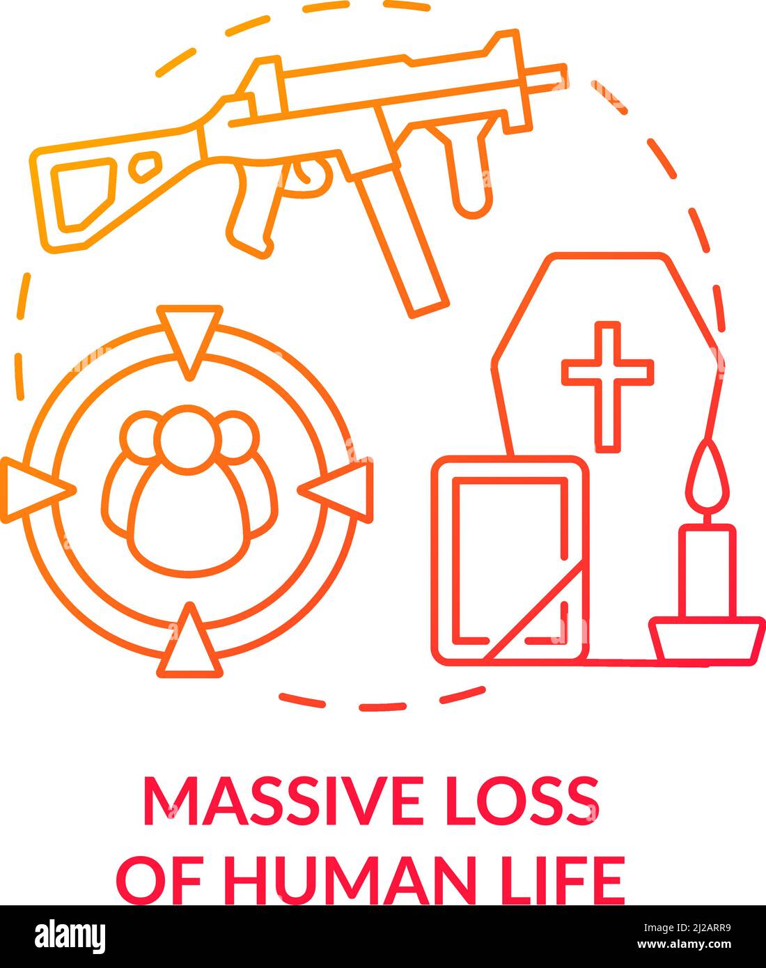 Massive loss of human life red gradient concept icon Stock Vector Image ...