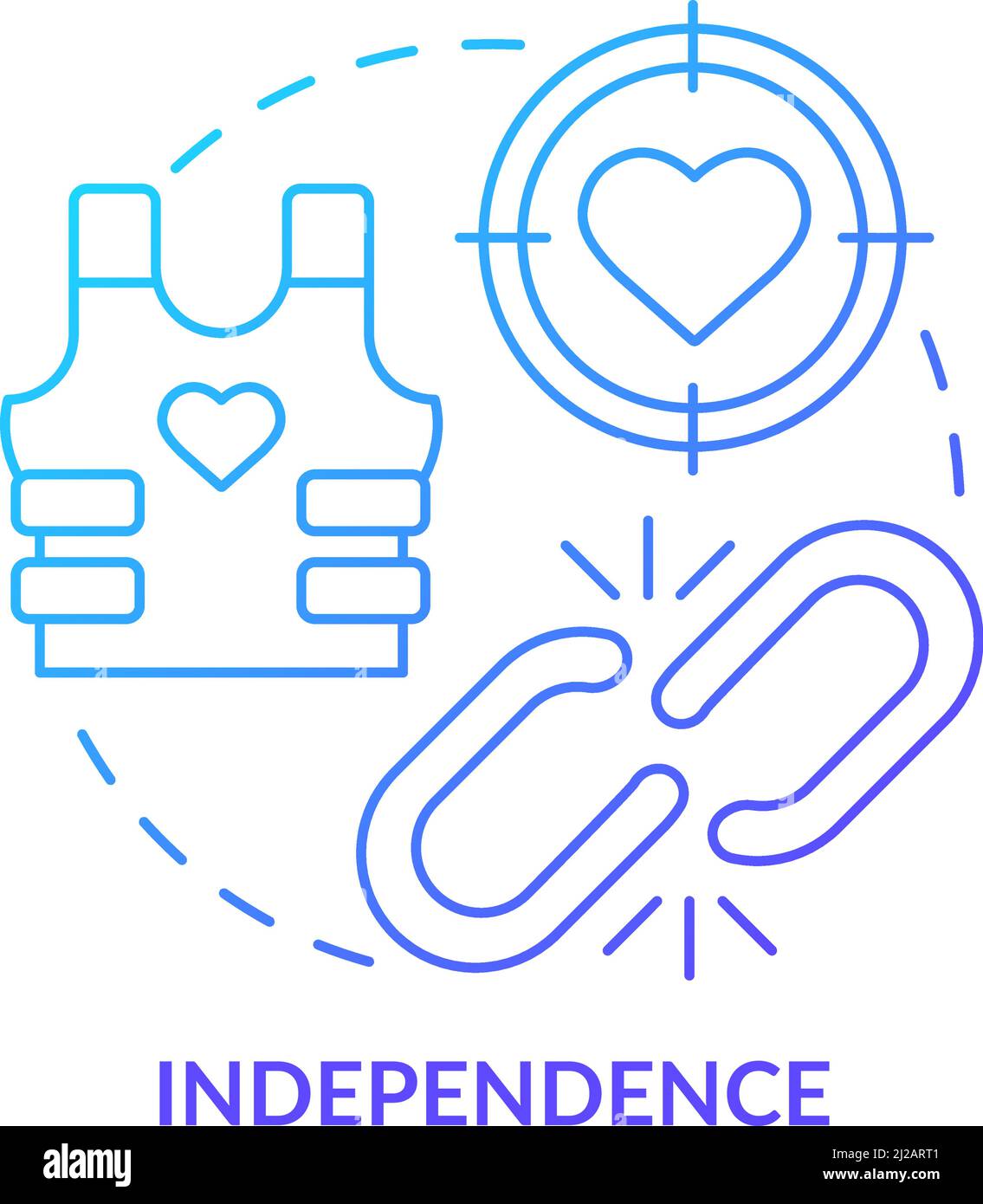 Independence blue gradient concept icon Stock Vector Image & Art - Alamy