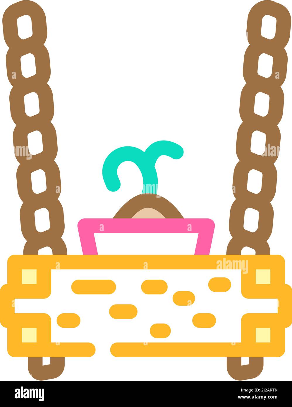 hanging planter box color icon vector illustration Stock Vector Image ...