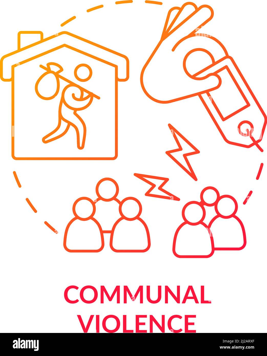 Communal violence red gradient concept icon Stock Vector Image & Art ...