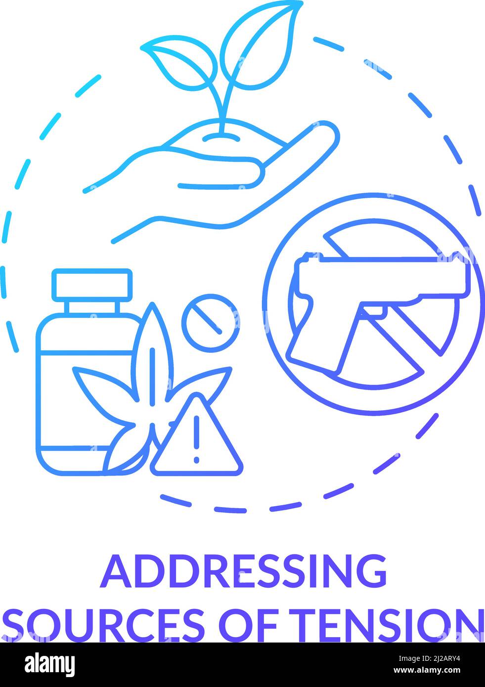 Addressing sources of tension blue gradient concept icon Stock Vector ...