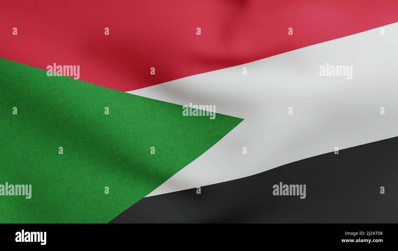 National flag of Sudan waving 3D Render, made intime Arab Liberation ...