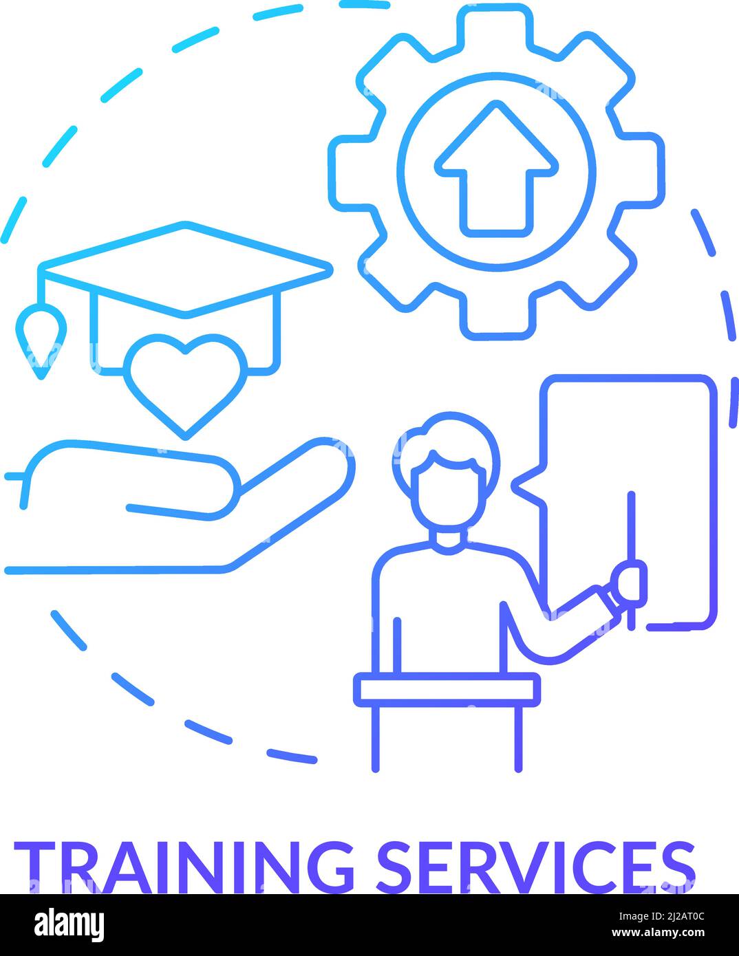 Training services blue gradient concept icon Stock Vector Image & Art ...
