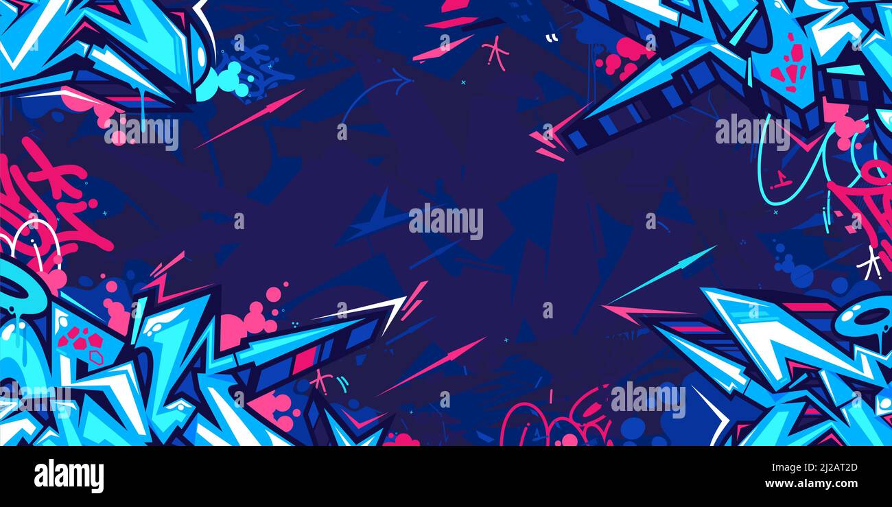Abstract Dark Blue Urban Street Art Graffiti Style Vector Illustration ...