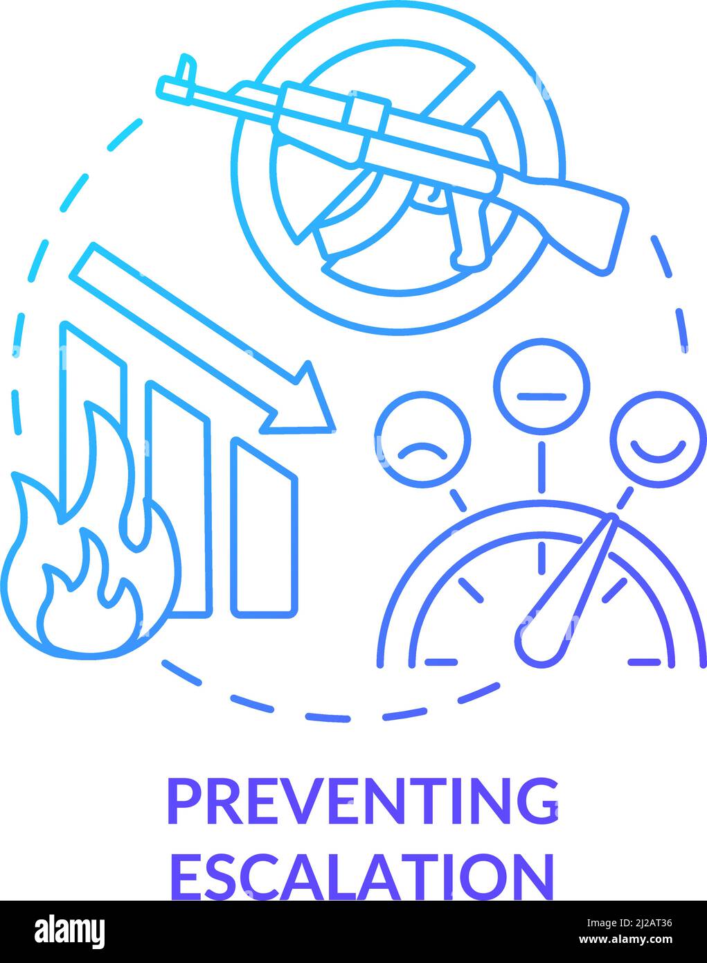 Preventing escalation blue gradient concept icon Stock Vector Image ...