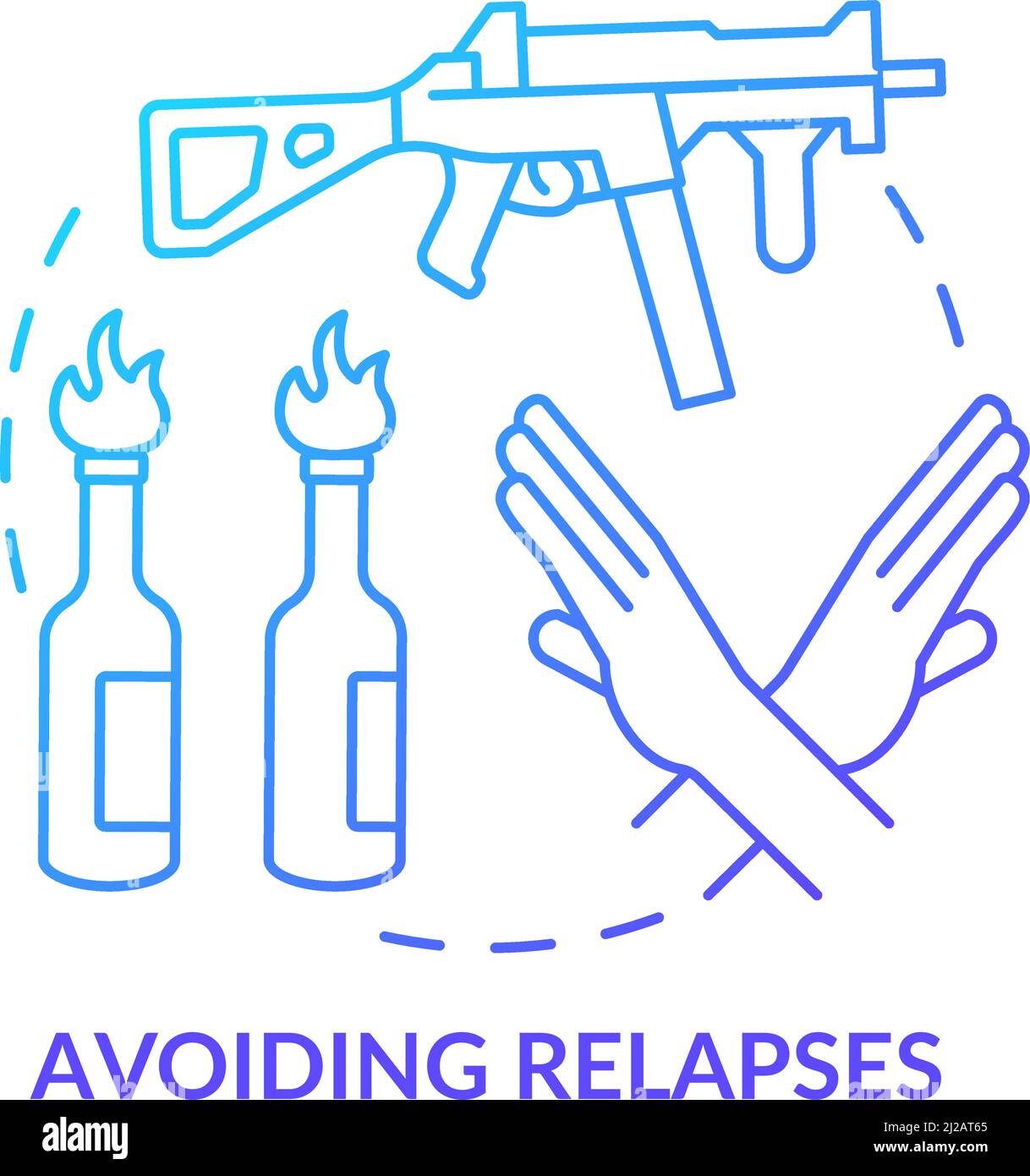 Avoiding relapses blue gradient concept icon Stock Vector Image & Art ...