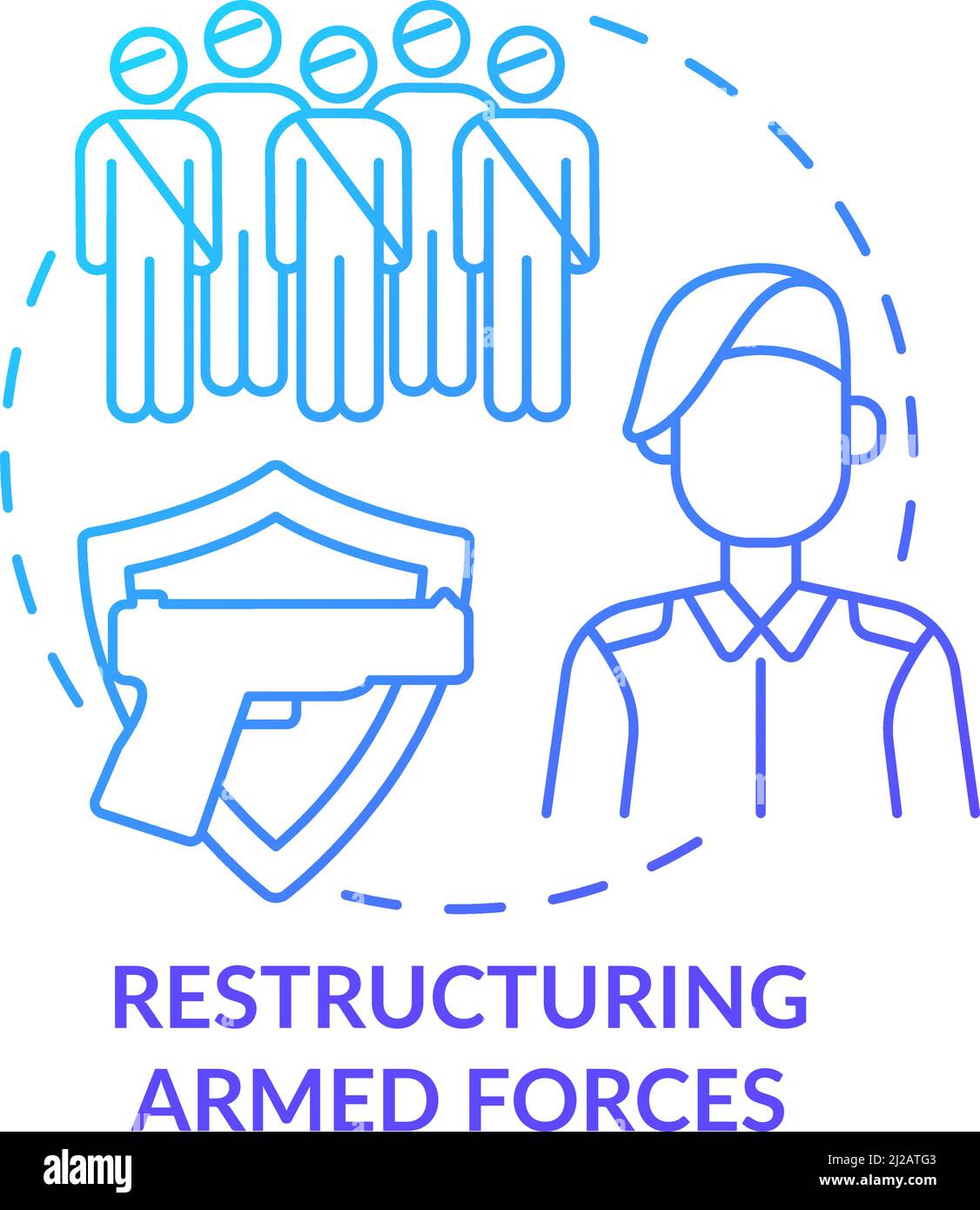Restructuring armed forces blue gradient concept icon Stock Vector ... Restructuring armed forces blue gradient concept icon Stock Vector ...