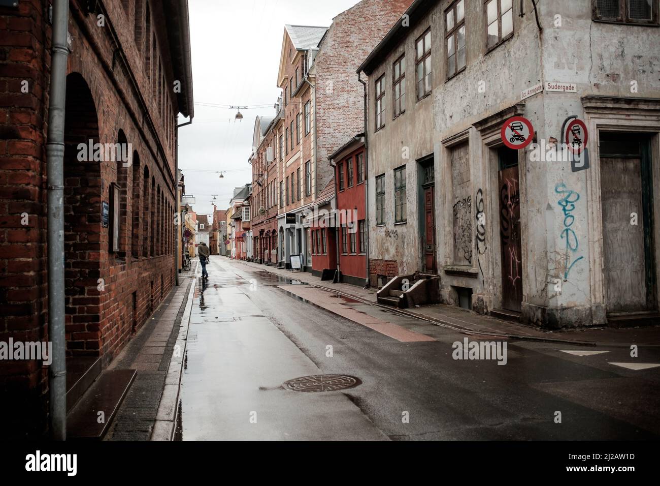 The city of Helsingor, Denmark located along the shoreline of the ...