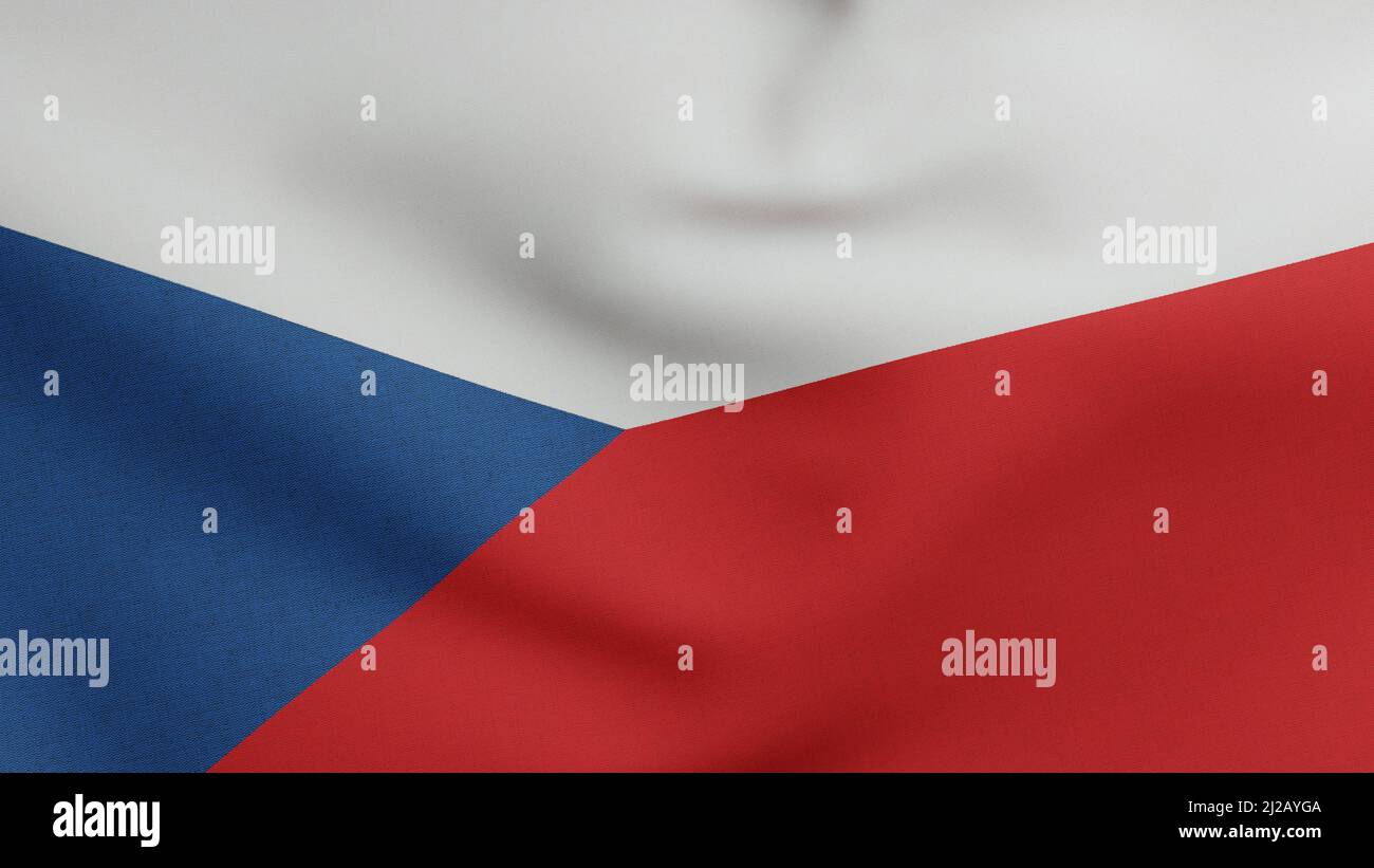National flag of Czech Republic waving 3D Render, flag of Czechia ...