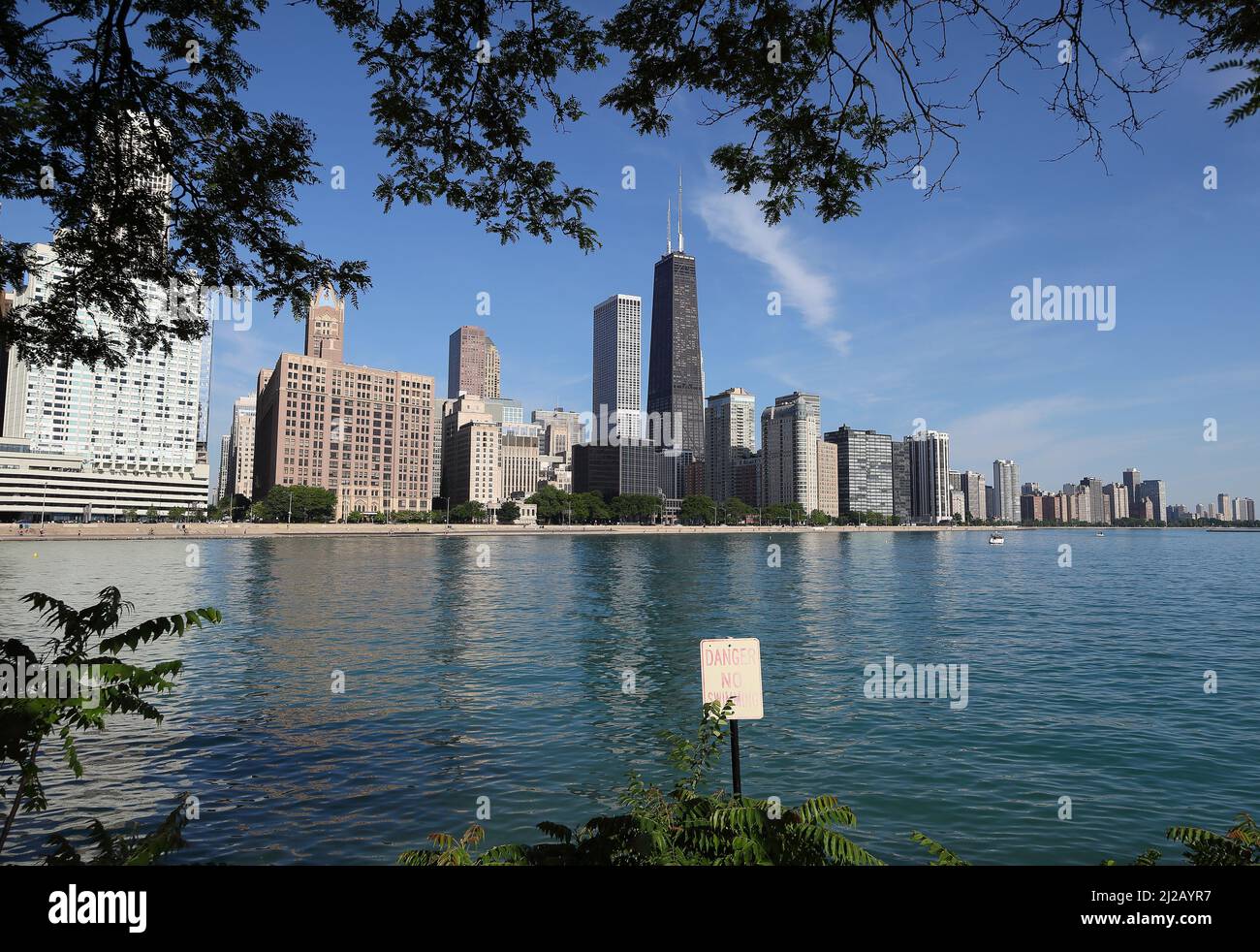 A scenic view of the skyline of Chicago, Illinois in the USA under a ...