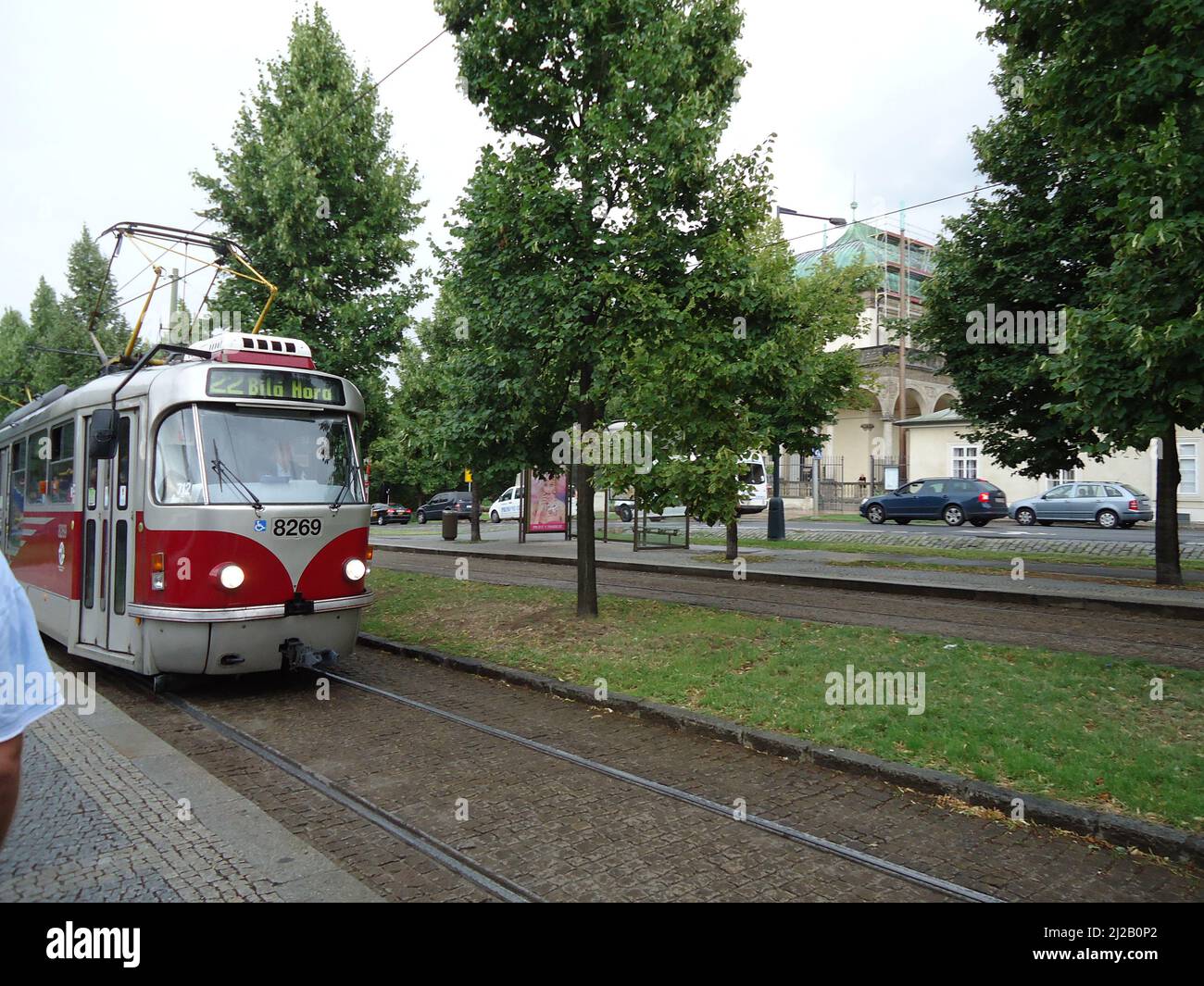 Traditional Cable Car in Prague old town Stock Photo - Alamy