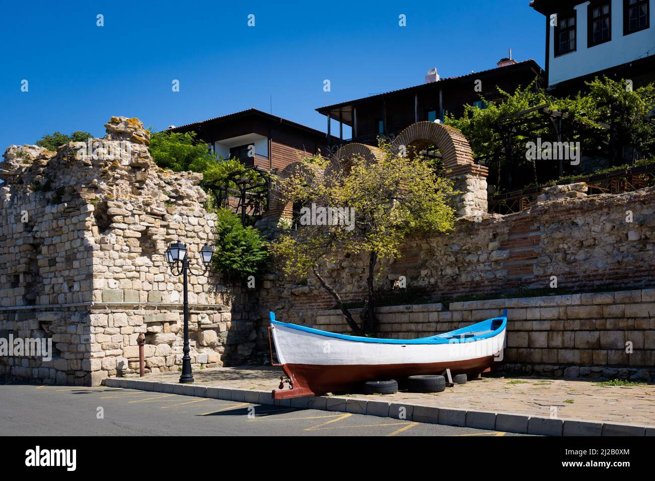 Summer in beautiful Ancient city Nesebar in Bulgaria. Unesco world ...