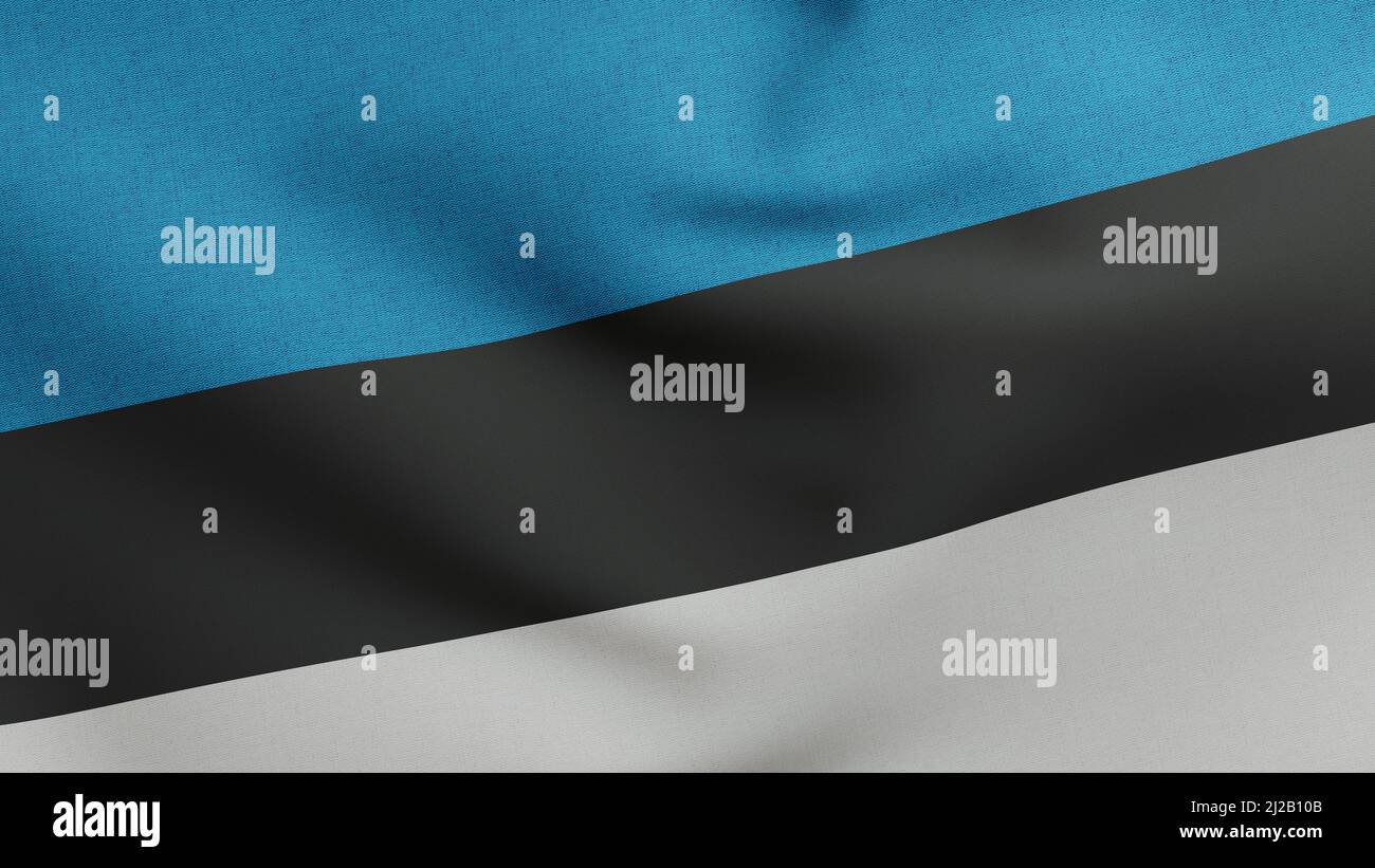 National flag of Estonia waving 3D Render, Eesti lipp is Estonian flag ...