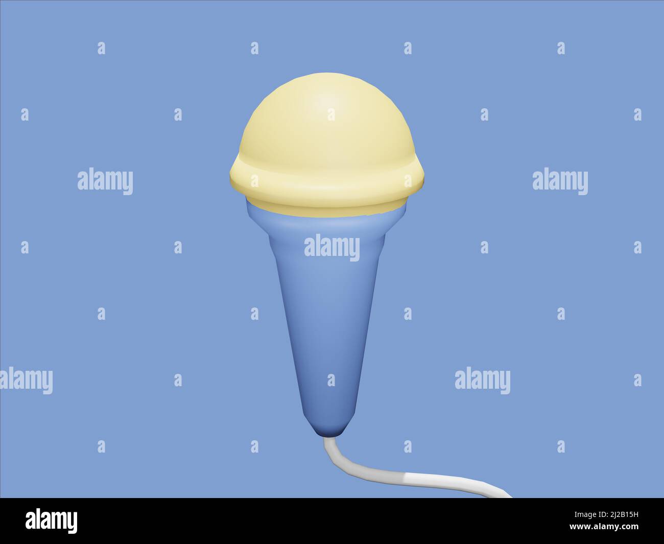 3D Rendering Cartoon Microphone Isolated Blue Background for User ...