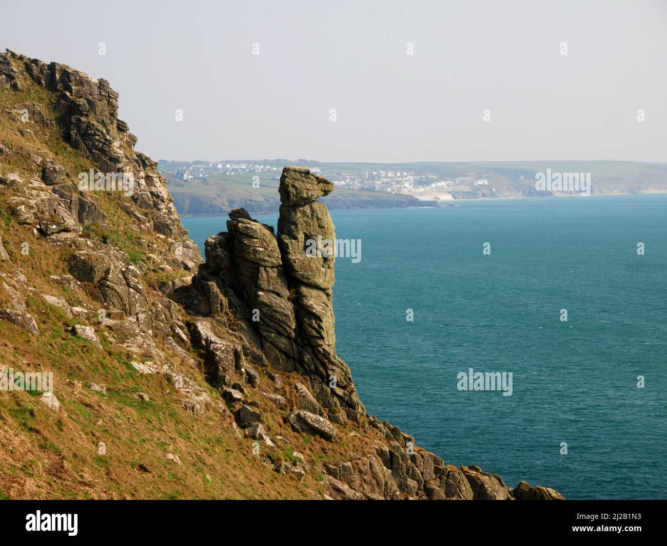 The Camel Rock, a natural rock formation at Trewavas Cliff, between ...