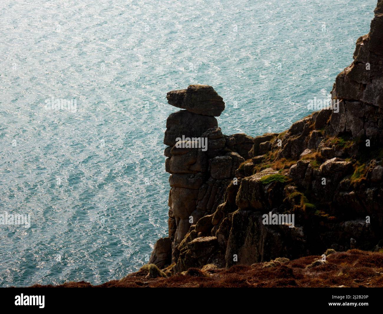 The Camel Rock, a natural rock formation at Trewavas Cliff, between ...