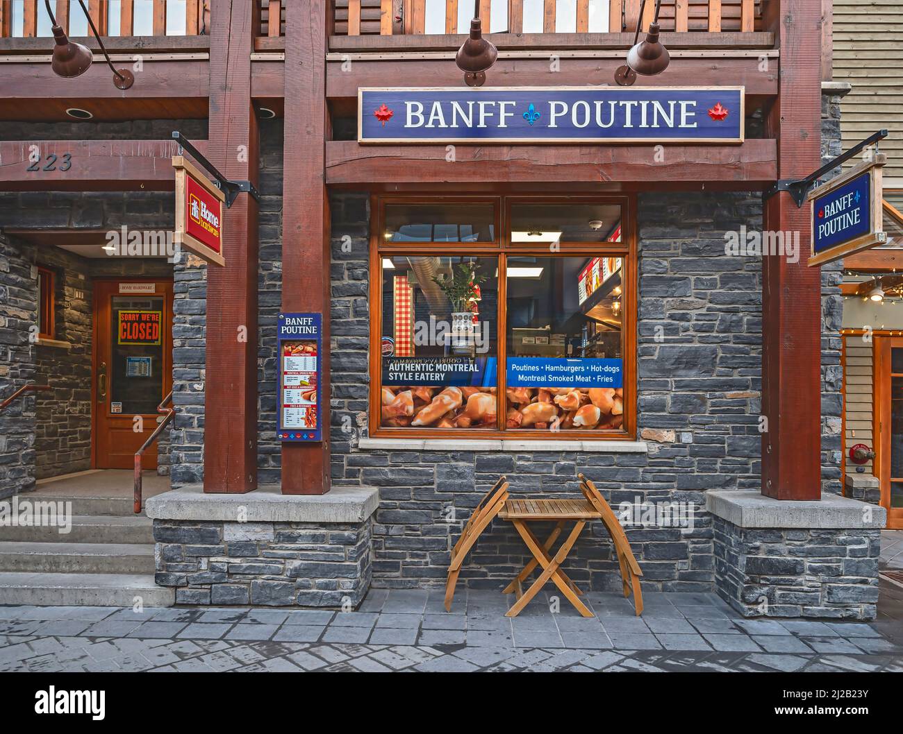 Banff, Alberta, Canada – March 30, 2022: Exterior view of “Banff ...