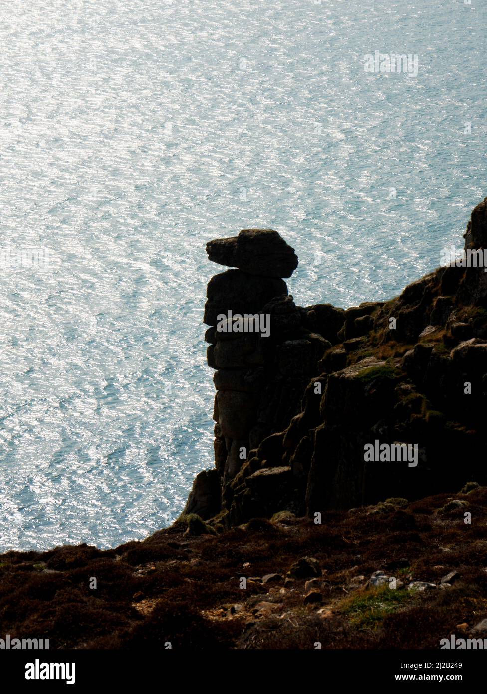 The Camel Rock, a natural rock formation at Trewavas Cliff, between ...