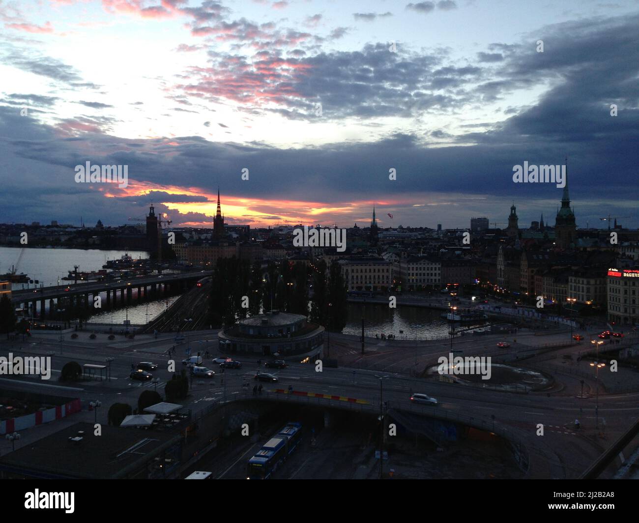 sunset top view of stockholm downtown Stock Photo - Alamy