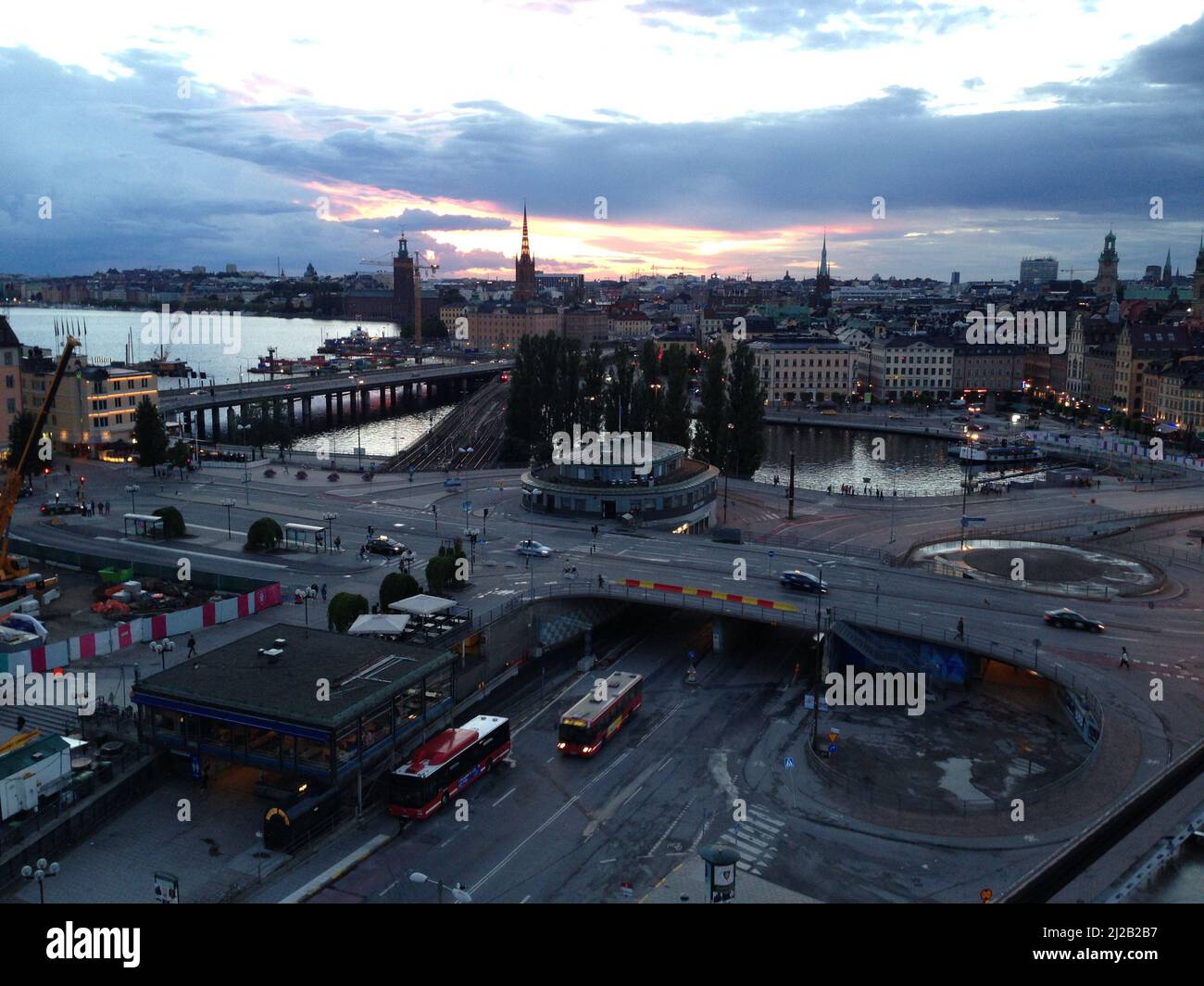 sunset top view of stockholm downtown Stock Photo - Alamy