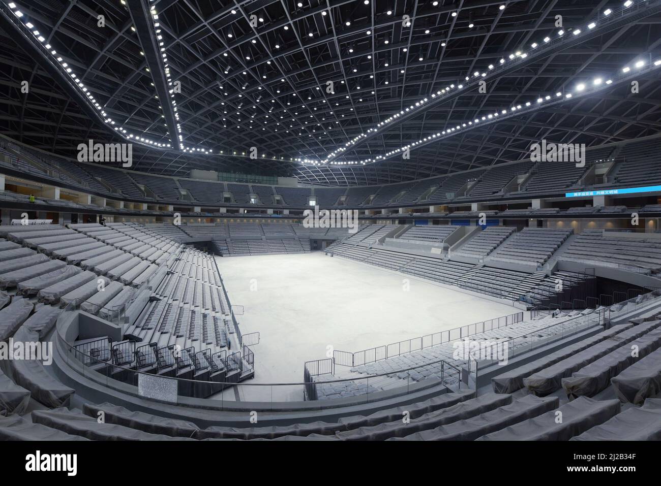 An interior view of the main stadium of hangzhou Olympic Sports Center ...