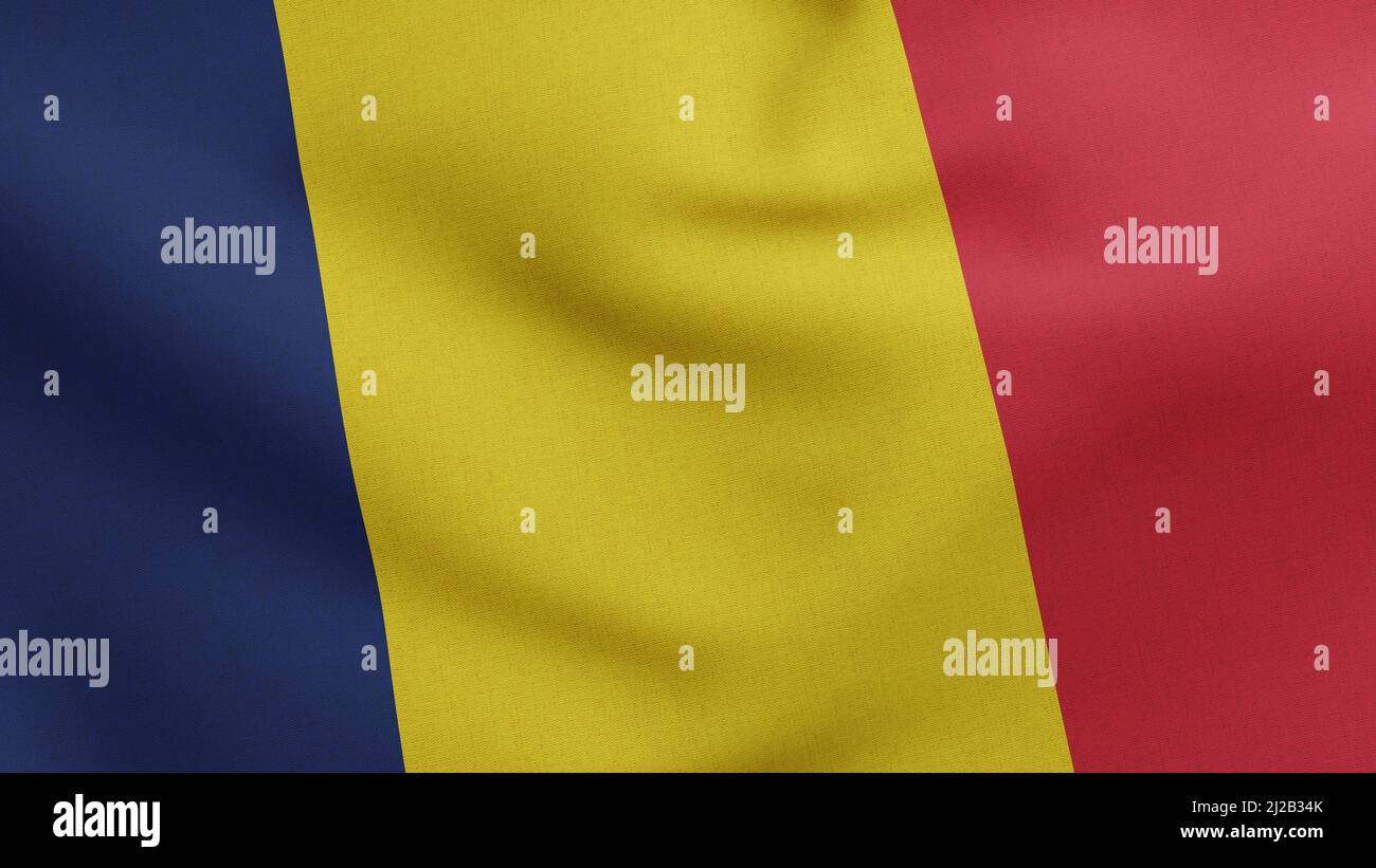 National flag of Chad waving 3D Render, Drapeau du Tchad or Flag of the ...