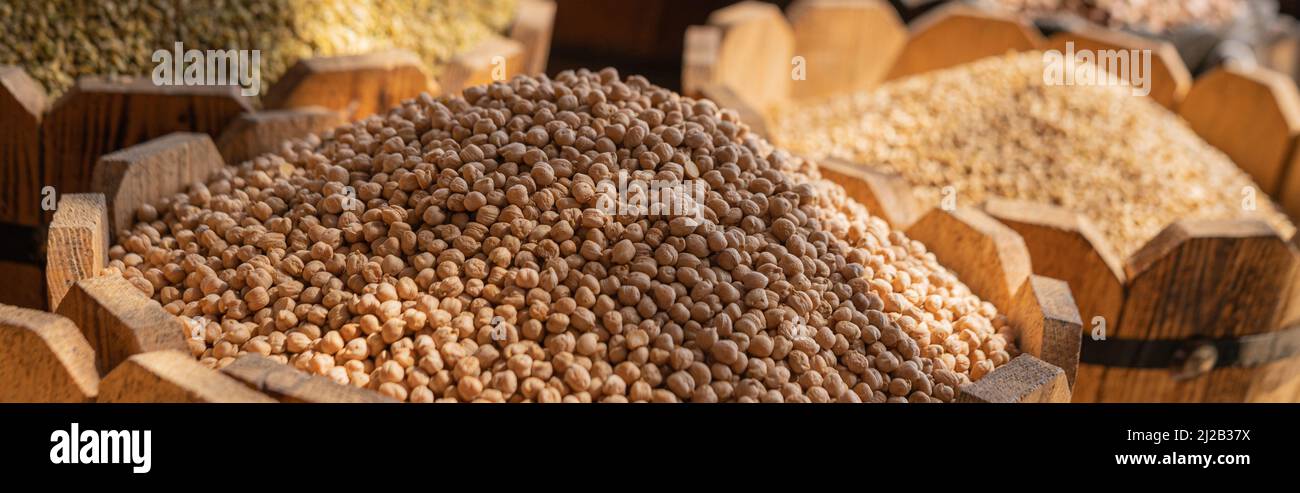 Dried food products on the arab street market stall Stock Photo - Alamy