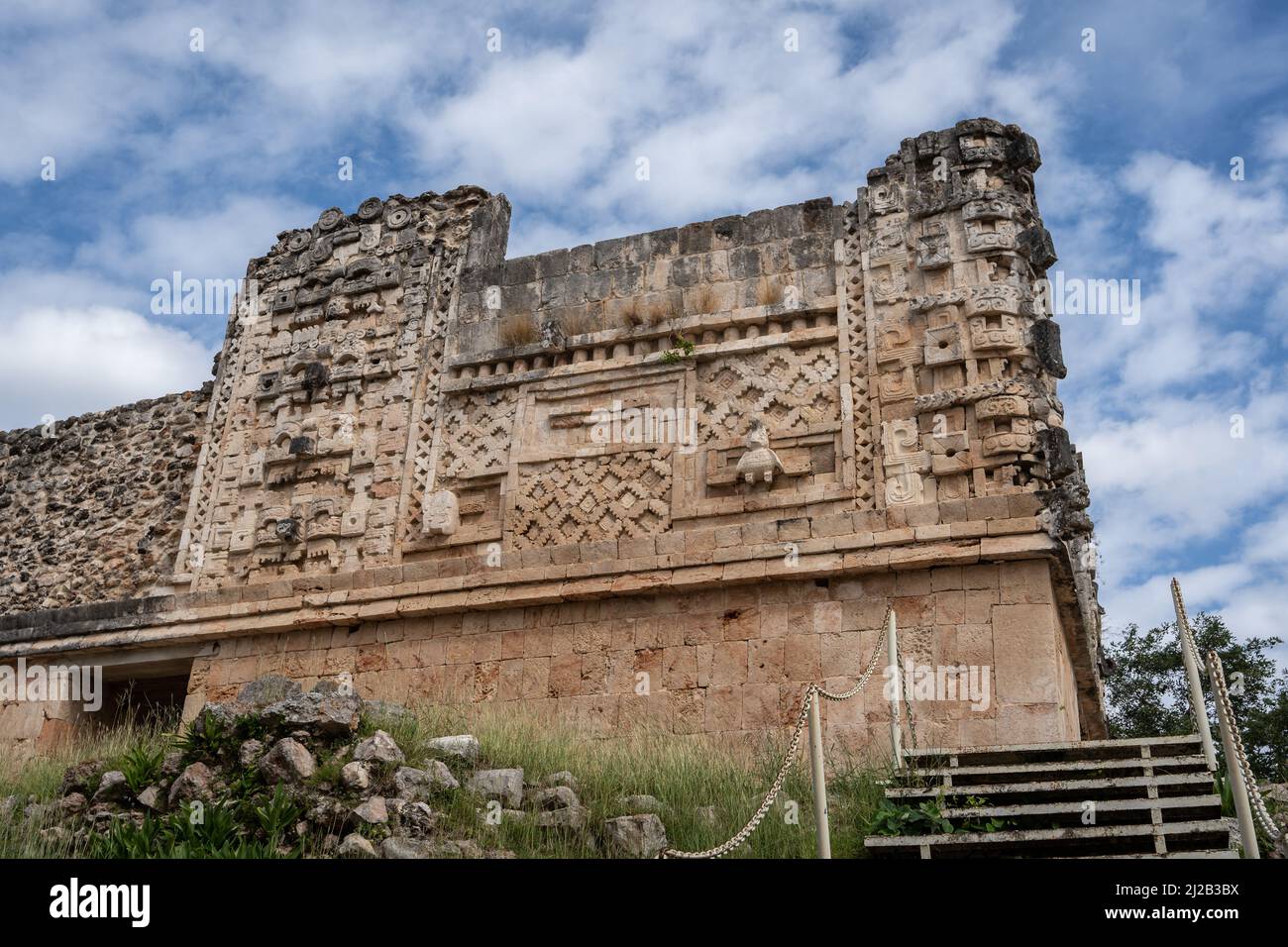 Uxmal temple complex in Yucatan, Mexico, blue sky, no people Stock Photo - Alamy