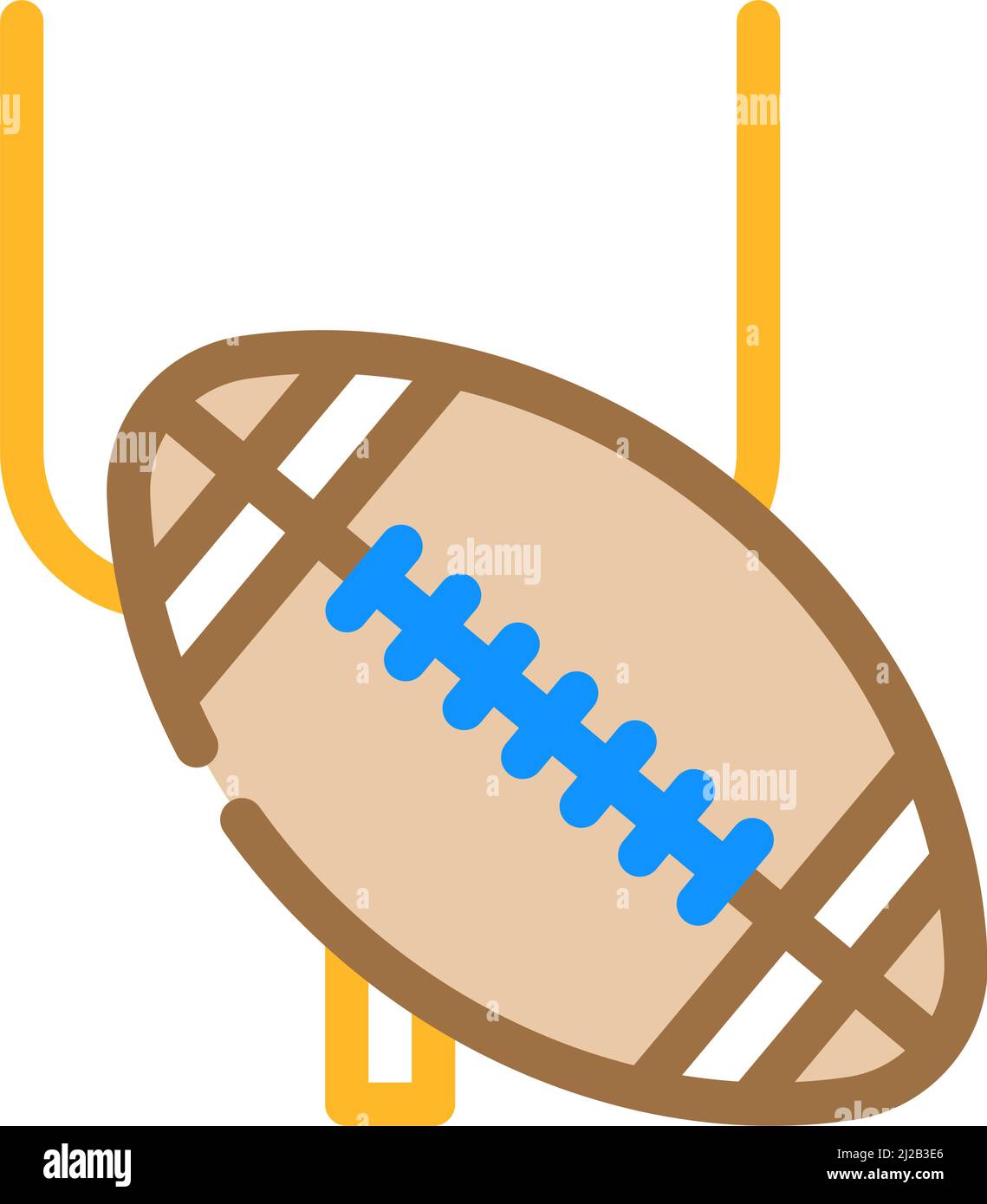 rugby game ball and gate color icon vector illustration Stock Vector ...