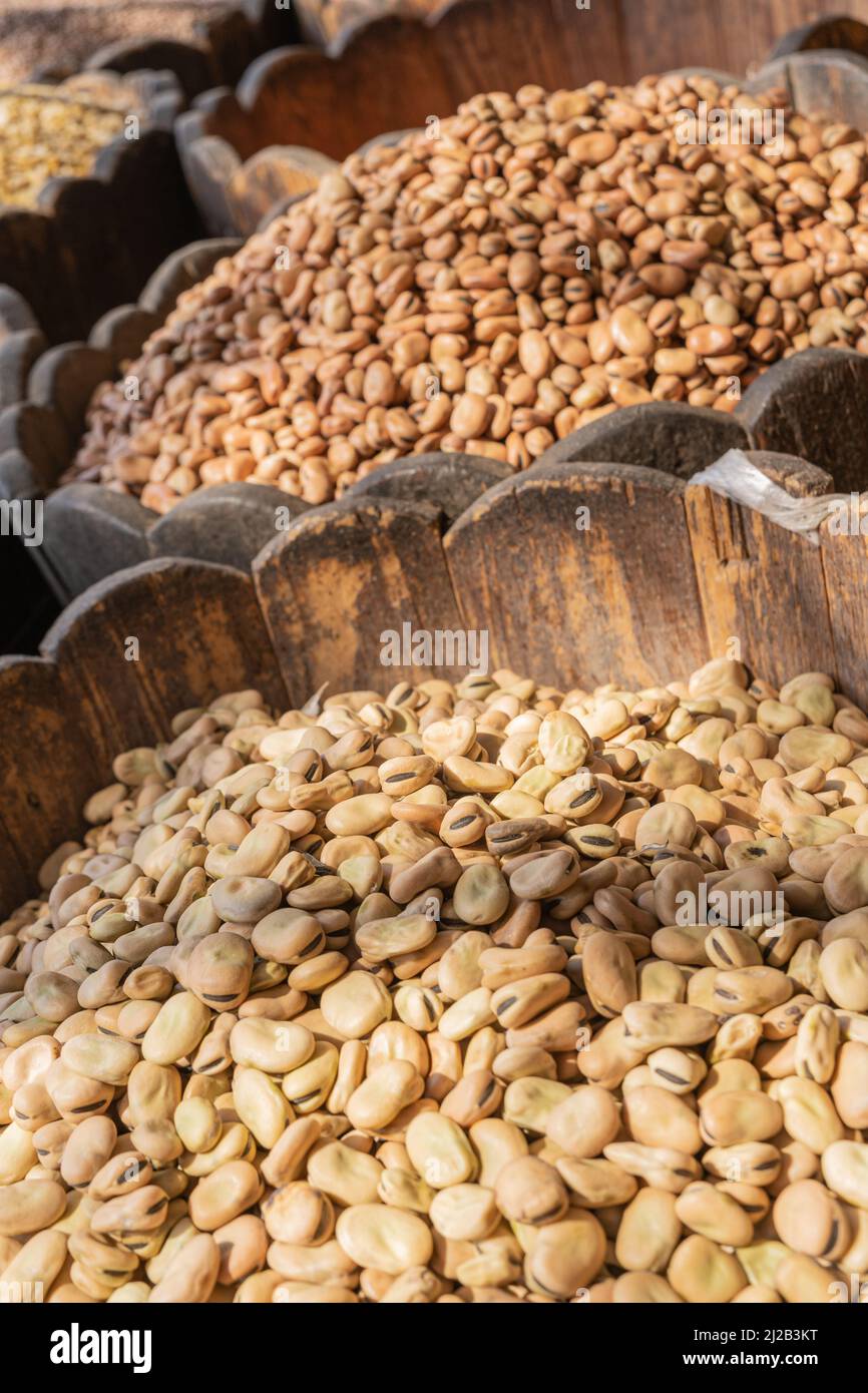 Dried food products on the arab street market stall Stock Photo - Alamy
