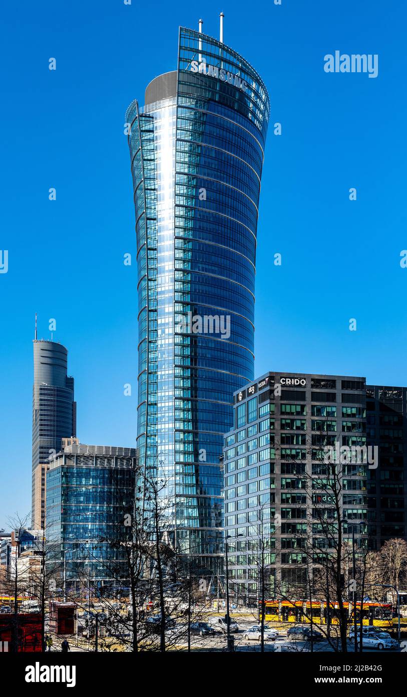 Warsaw, Poland - March 18, 2022: Warsaw Spire office tower and ...