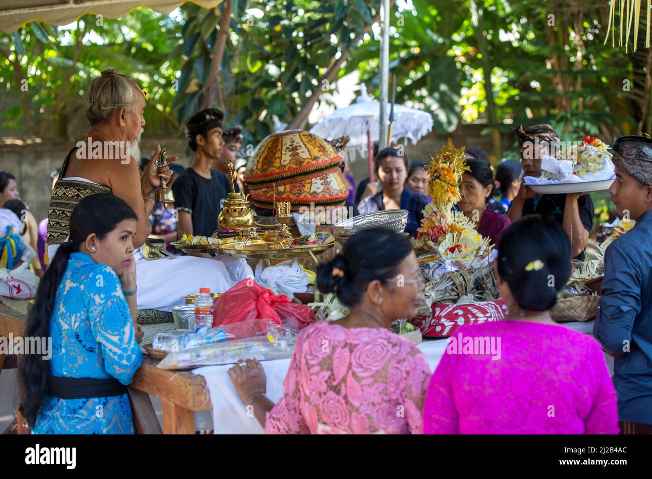 Seminyak, Bali - August 10, 2017: Traditional balinese cremation ...