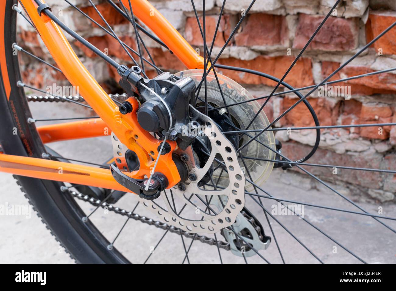 Brake disc on bicycle wheel hi-res stock photography and images - Alamy