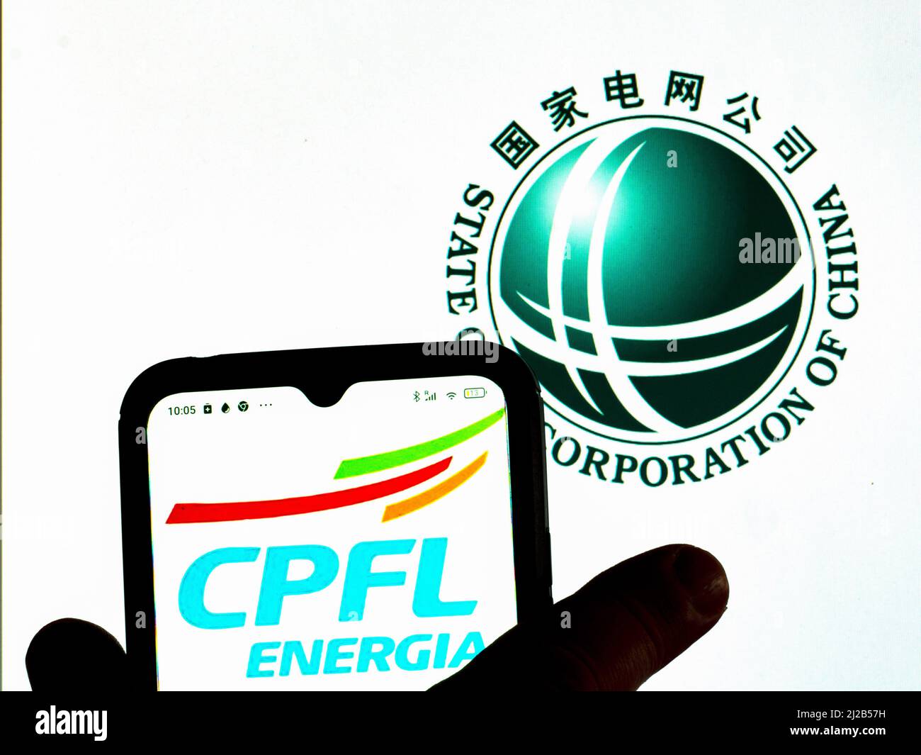 Germany. 31st Mar, 2022. In this photo illustration, the CPFL Energia S.A. logo is displayed on ...