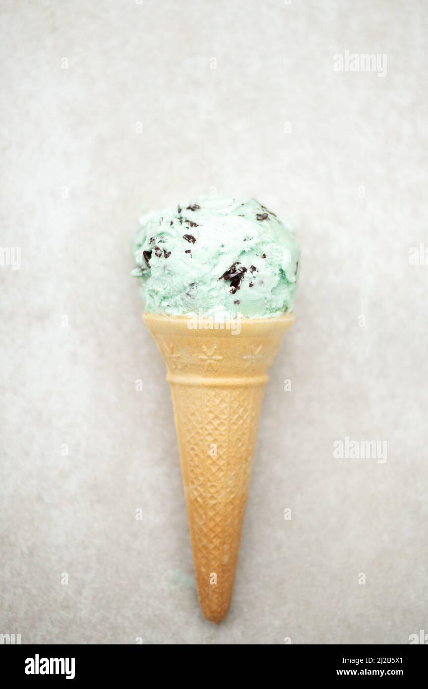 Mint Choc Chip Ice Cream Stock Photo - Alamy