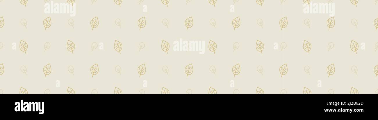 Gender neutral foliage seamless vector border. Simple whimsical 2 tone ...