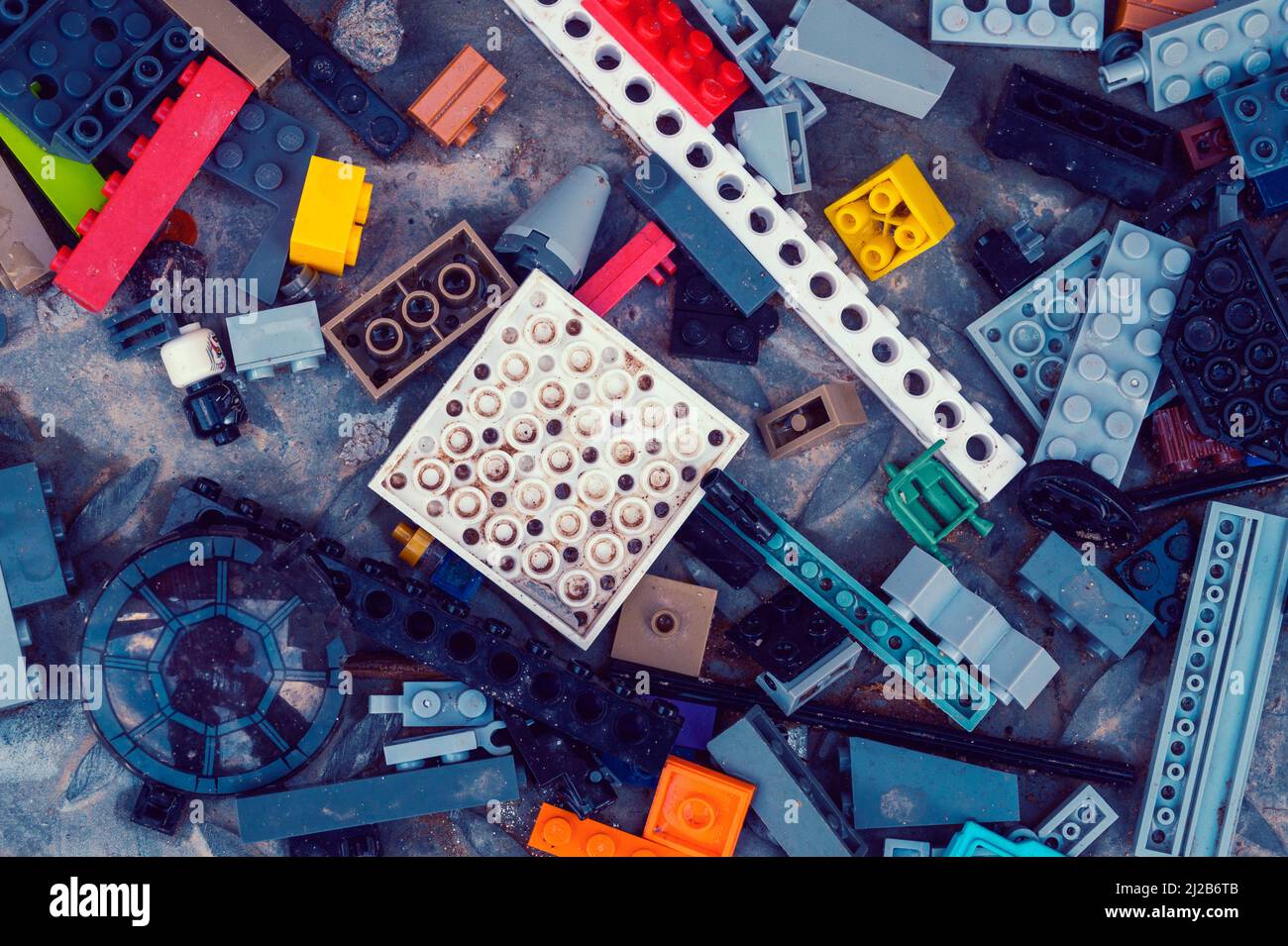 Multi-colored plastic construction set. Children's educational games ...