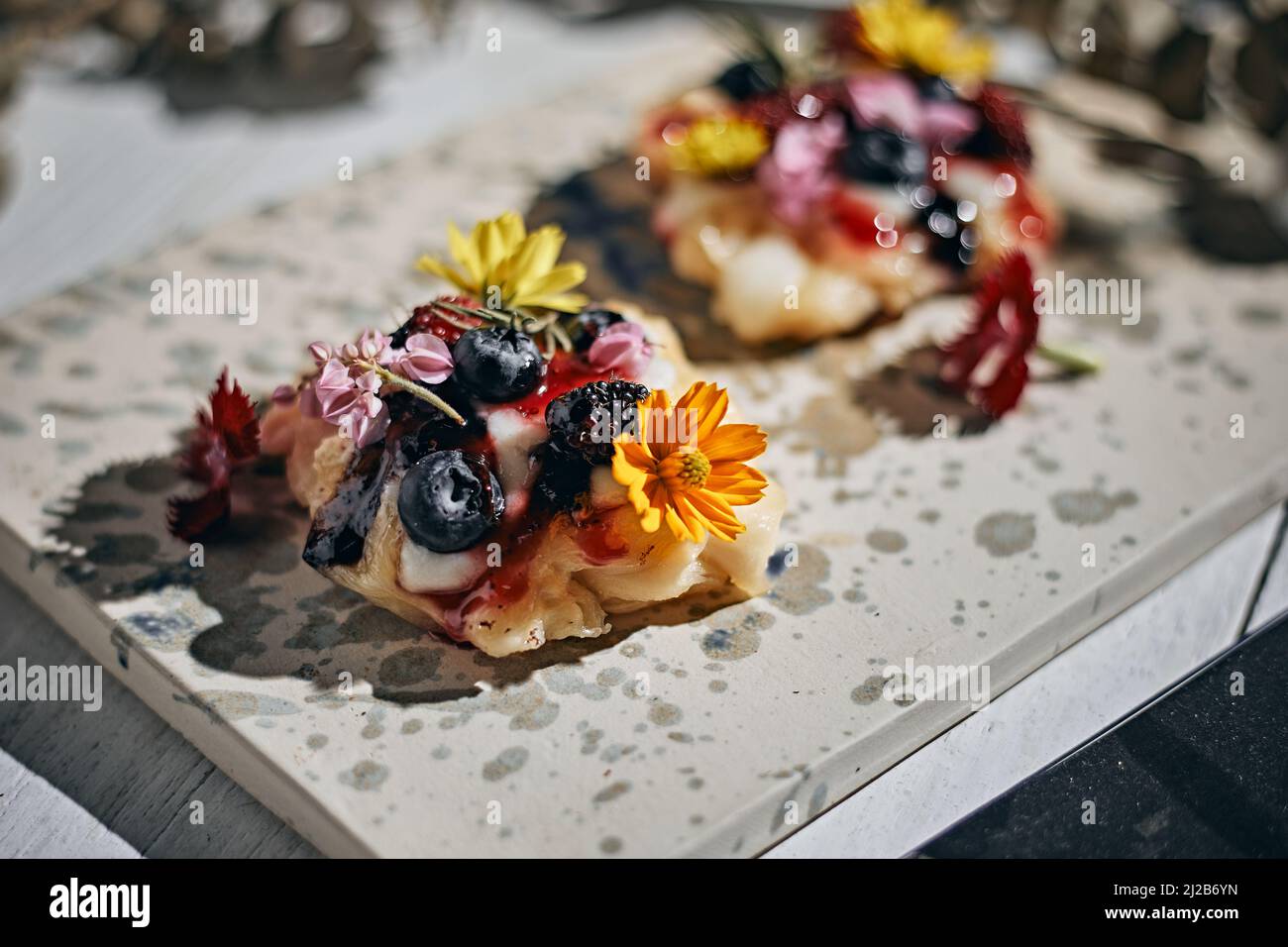 homemade Croissant Waffle or Croffle with mixberry Stock Photo - Alamy